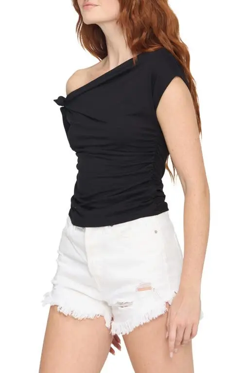 PROJECT SOCIAL T One-shoulder Top With Tie Detail - Black