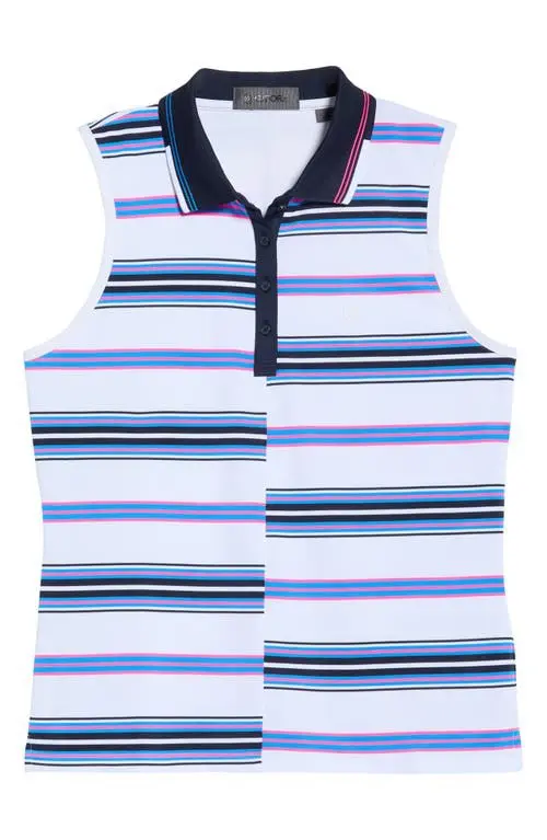 G/fore Offset Stripe Performance Sleeveless Polo