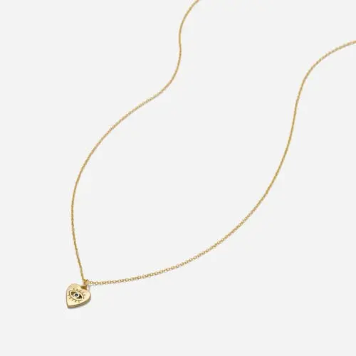 KATIE DEAN JEWELRY Mini Evil Eye Heart Necklace
