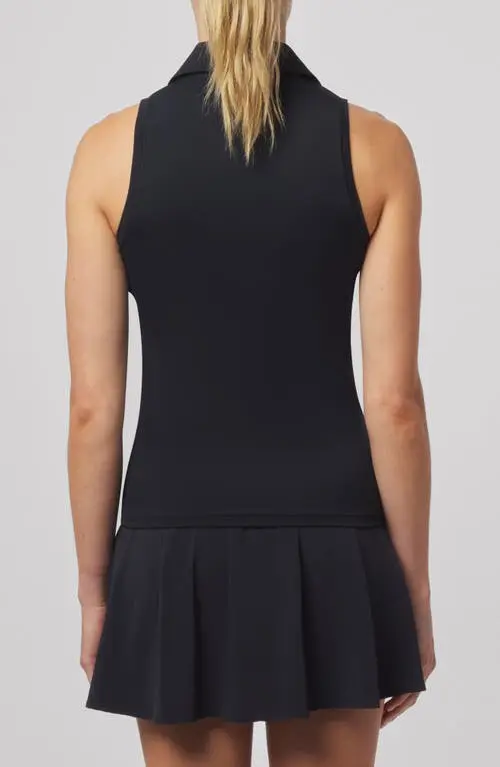 WILLIAMS ATHLETIC CLUB Lucie Sleeveless Golf Polo - Black