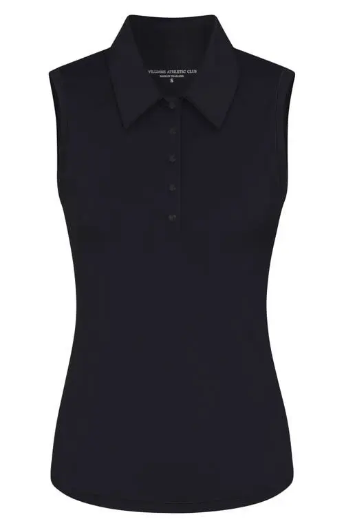 WILLIAMS ATHLETIC CLUB Lucie Sleeveless Golf Polo - Black