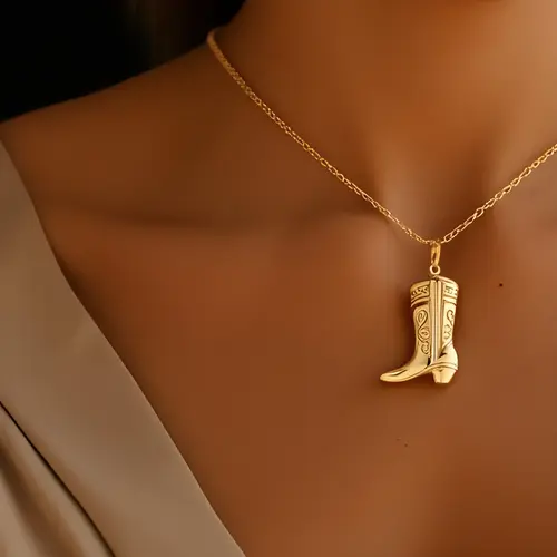 REJECTED HEARTS CLUB Filled Cowboy Boot Charm Necklace