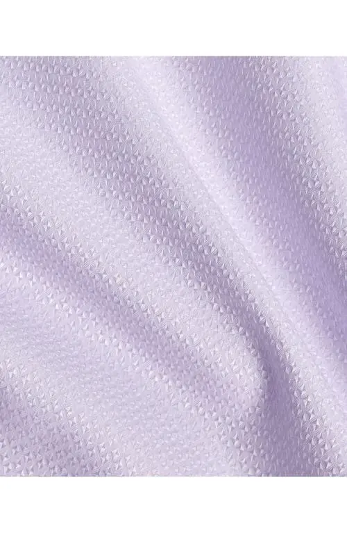 David Donahue Trim Fit Textured Cotton Dress Shirt - Lilac
