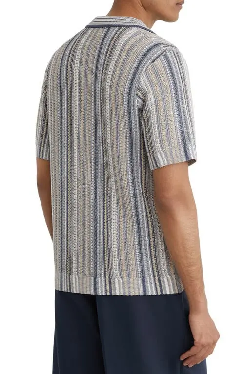 REISS Caden Striped Button-up Camp Shirt