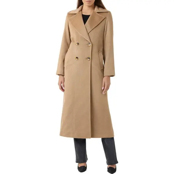 Sofia Cashmere Baby Hair Trench Coat - Camel