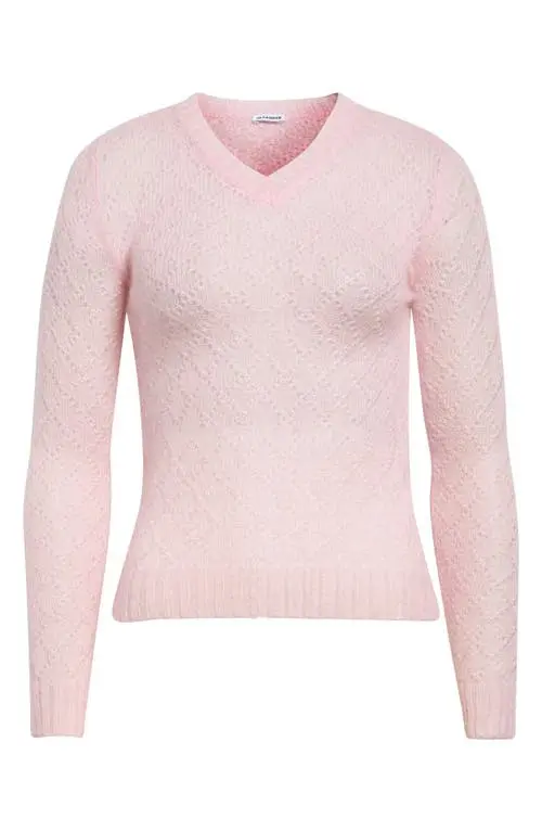 JIL SANDER Mohair And Silk Diamond Pointelle Sweater - Cotton Candy