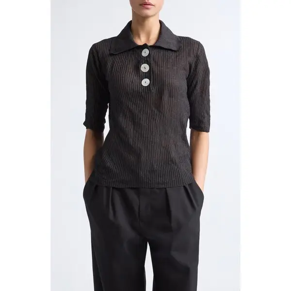 NACKIYE Sugarman Virgin Wool Rib Polo