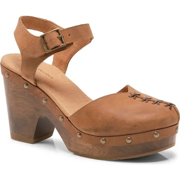 Free People Doubs Platform Clog - Tan Leather
