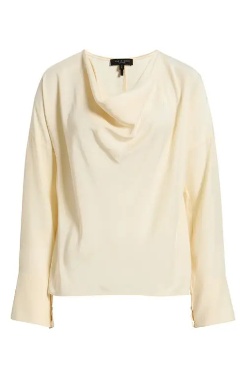 Rag & Bone Vinnie Cowl Neck Silk Top - Ivory