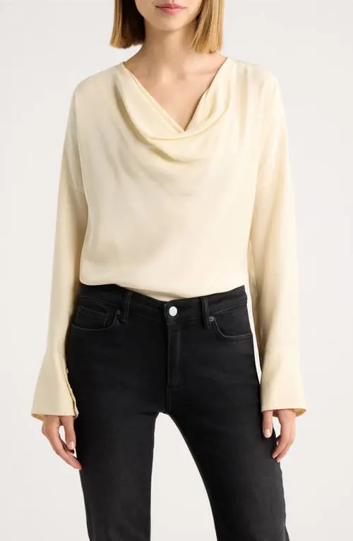 Rag & Bone Vinnie Cowl Neck Silk Top - Ivory