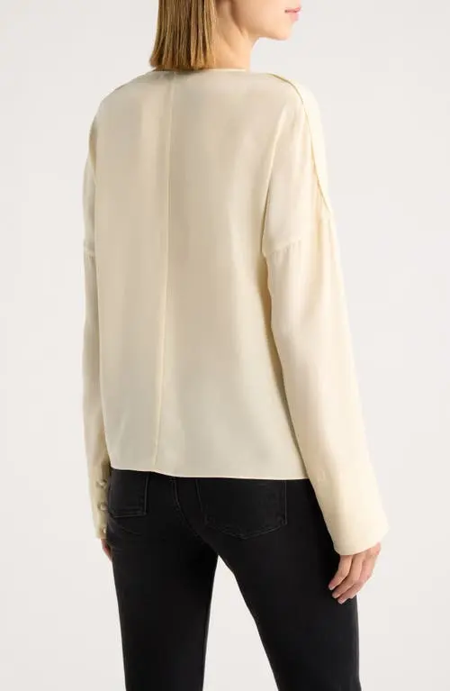 Rag & Bone Vinnie Cowl Neck Silk Top - Ivory