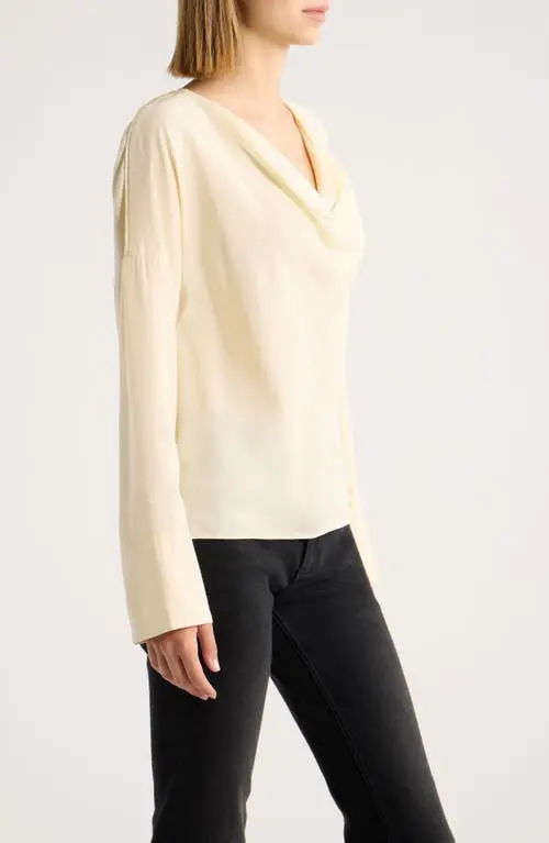 Rag & Bone Vinnie Cowl Neck Silk Top - Ivory