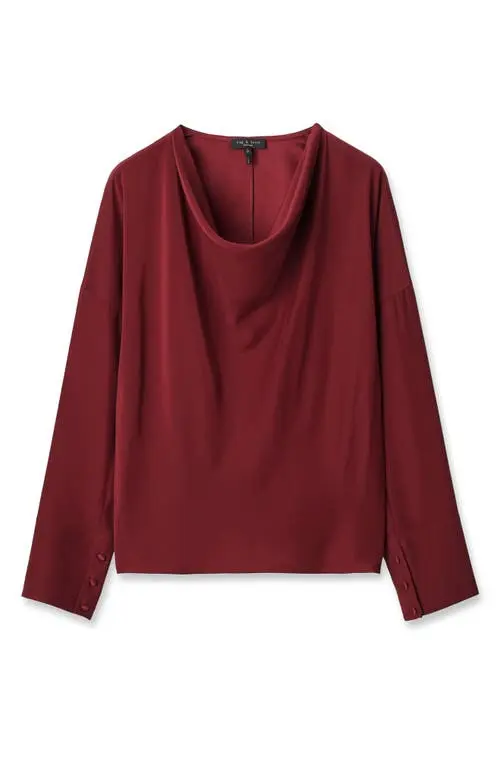 Rag & Bone Vinnie Cowl Neck Silk Top