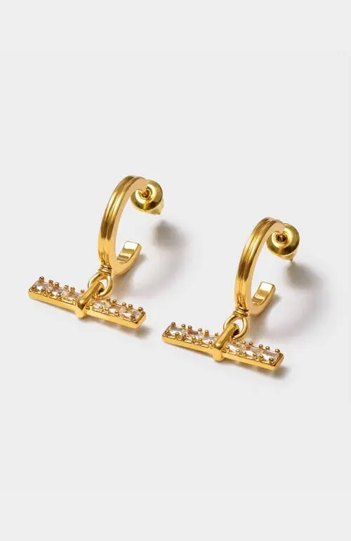 KATIE LOXTON Lustre T-bar Hoop Earrings