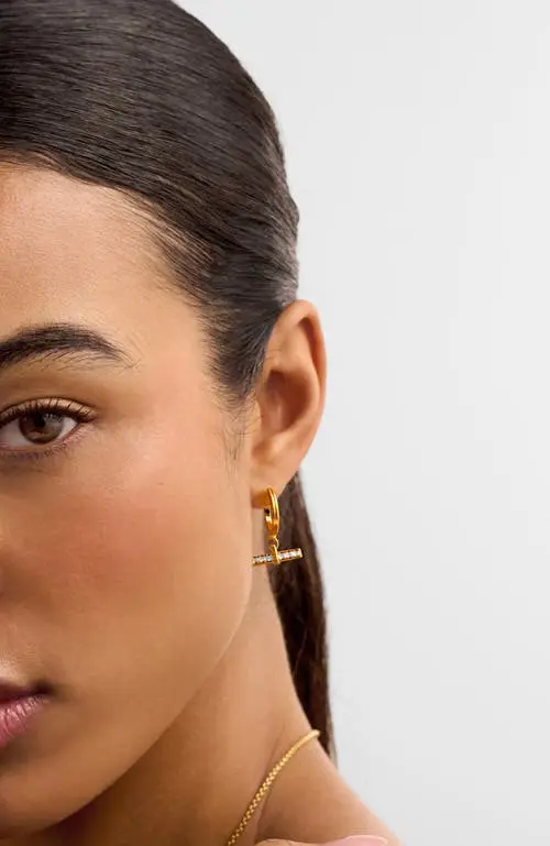 KATIE LOXTON Lustre T-bar Hoop Earrings