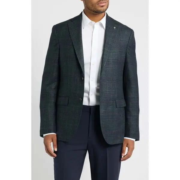 JACK VICTOR Mcallen Wool & Silk Sport Coat - Dark Olive