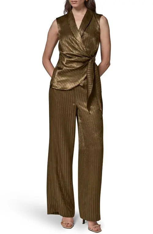 Donna Karan New York Tie Waist Sleeveless Top