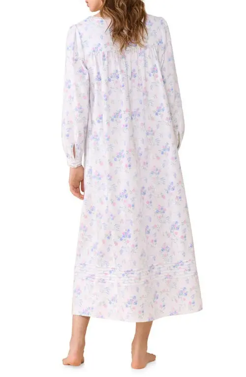 Eileen West Pintuck Cotton Ballet Nightgown - Blue/pink