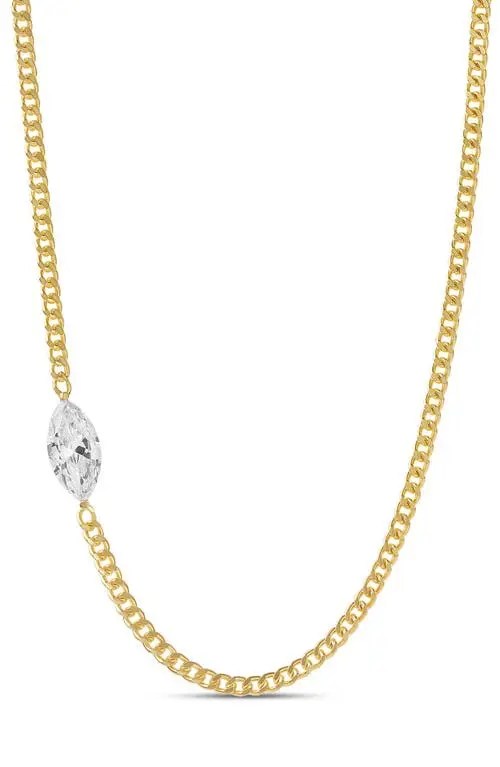 SHYMI Offset Marquise Cuban Link Necklace - Gold