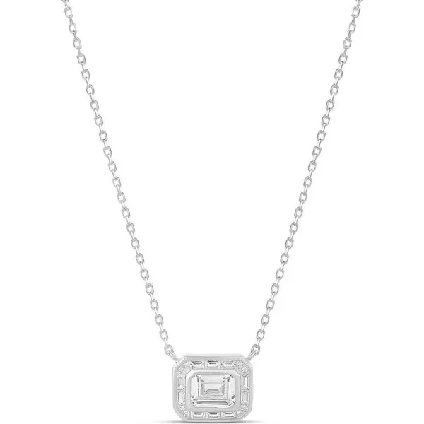 SHYMI Statement Cubic Zirconia Pendant Necklace - Silver