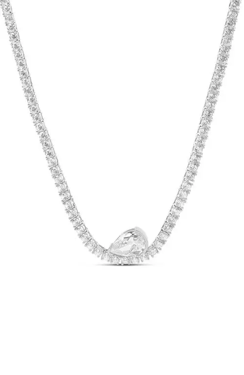SHYMI Floating Pear Tennis Necklace - Silver