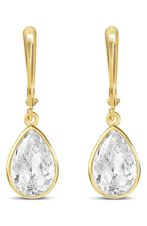 SHYMI Classic Bezel Pear Drop Earrings - Gold