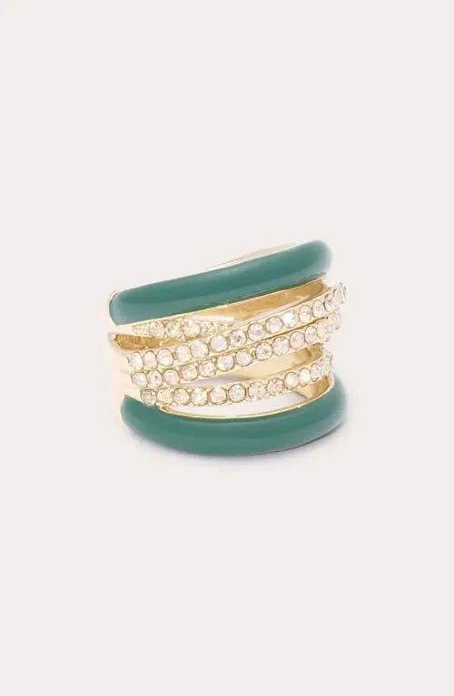 Ramy Brook Mila Enamel & Crystal Ring