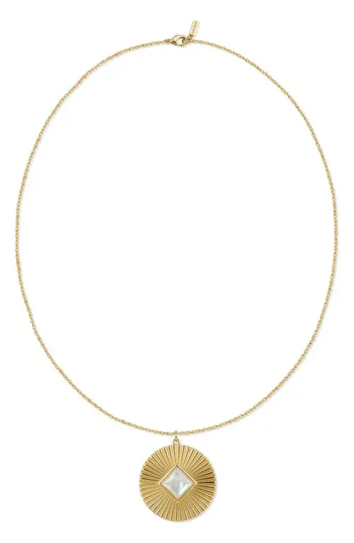 ST. MORAN Mother Of Pearl Medallion Pendant Necklace