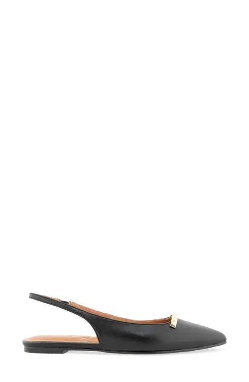 Christian Siriano Kimbal Pointed Toe Slingback Flat - Black Pu