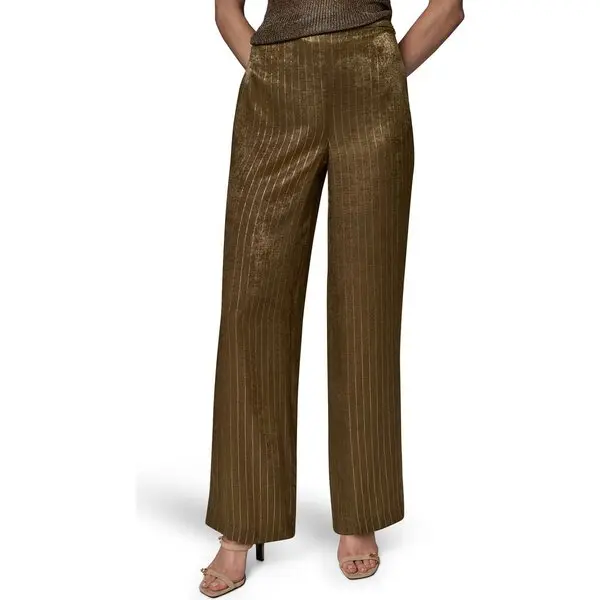 Donna Karan New York Pinstripe Wide Leg Pants