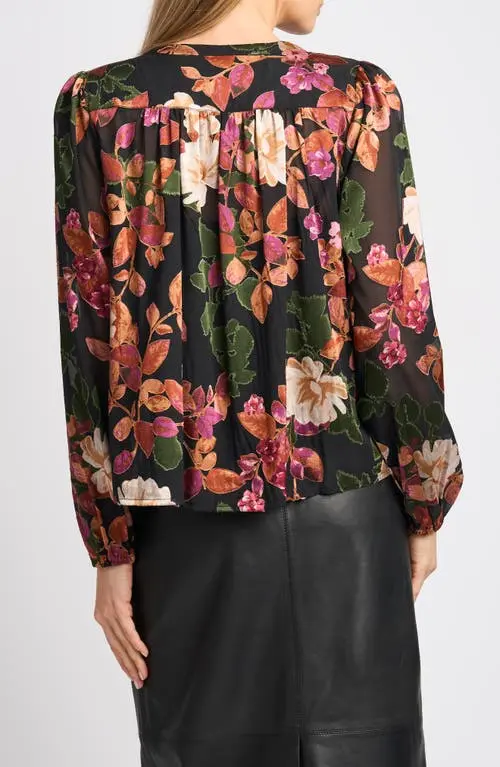 Ted Baker London Adina Floral Print Long Sleeve Top