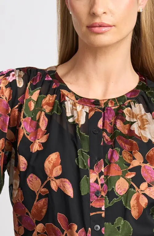 Ted Baker London Adina Floral Print Long Sleeve Top