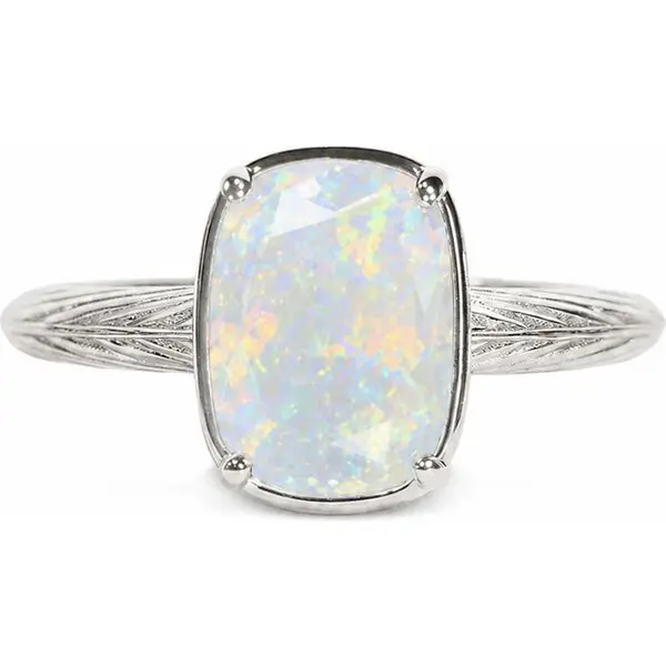 Sterling Forever Elon Sterling Lab Created Opal Statement Ring - Silver
