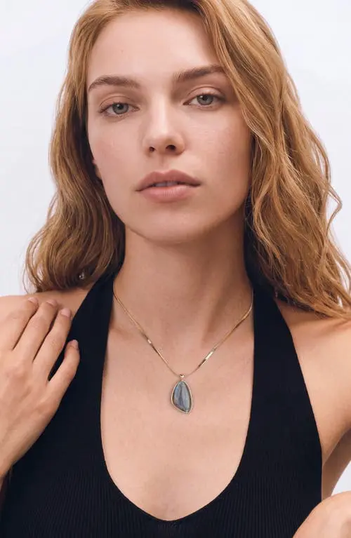 ST. MORAN 14k Yellow Gold Plated Labradorite Pendant Necklace