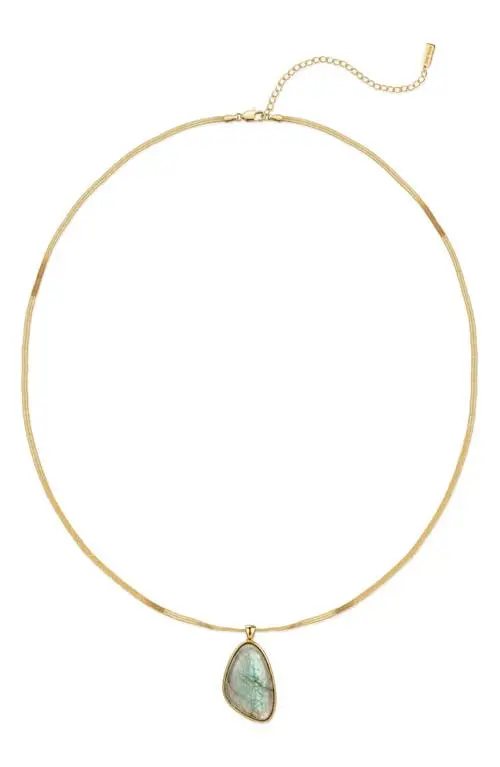 ST. MORAN 14k Yellow Gold Plated Labradorite Pendant Necklace