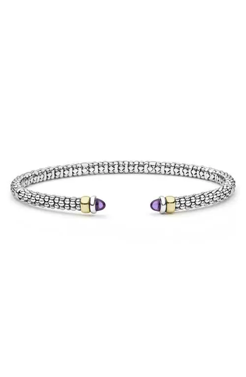 Lagos Caviar 14k Gold & Sterling Silver Bracelet - Amethyst