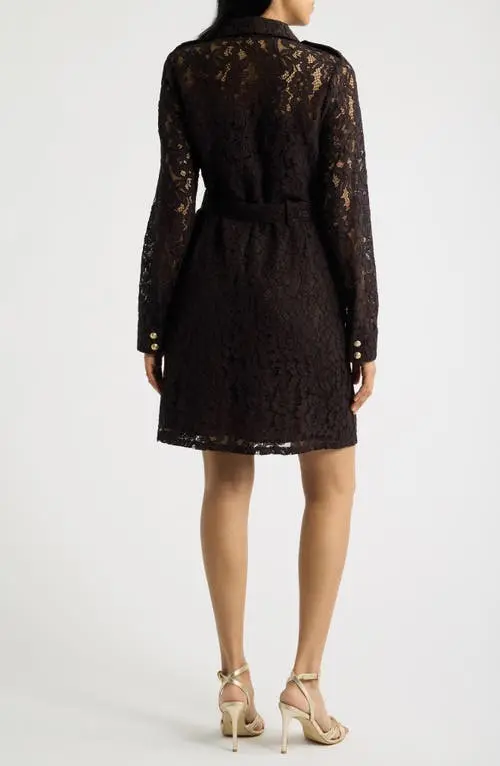 TAHARI ASL Lace Long Sleeve Shirtdress