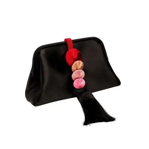 SERENA UZIYEL Alessa & Multicolor Tassel Pouch Bag - Black