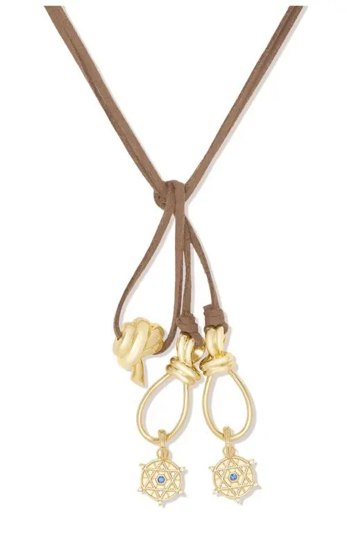 Ramy Brook Elle Cubic Zirconia Hide Rope Necklace
