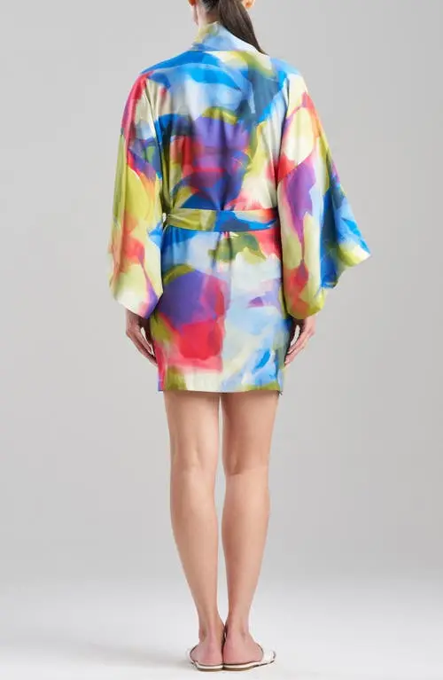 Natori Kumo Printed Stretch Satin Short Robe