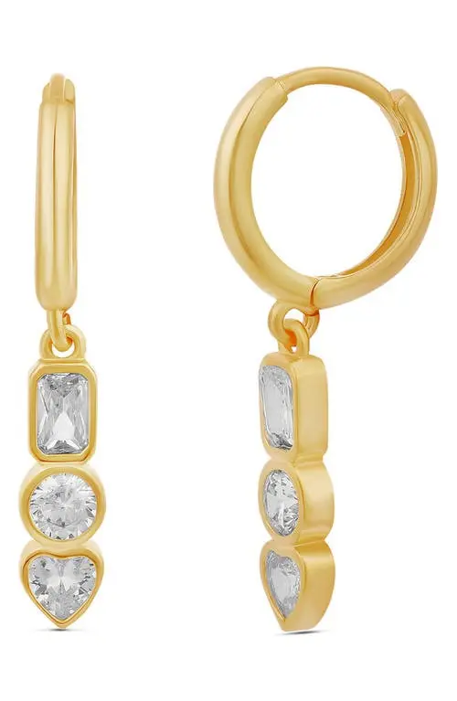 SHYMI Multi Shape Drop Huggie Hoop Earrings - Gold
