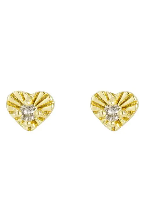 ST. MORAN Natural Diamond Heart Burst Stud Earrings