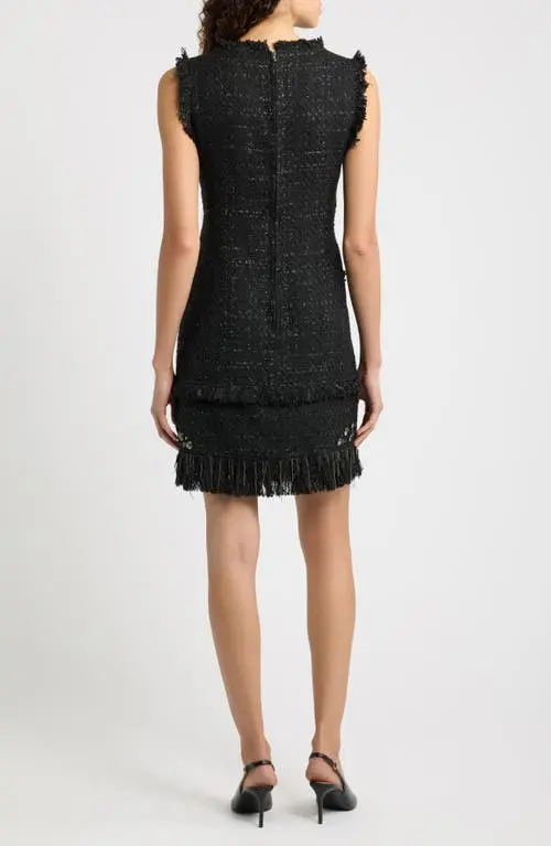 Kobi Halperin Rives Metallic Floral Appliqué Tweed Dress
