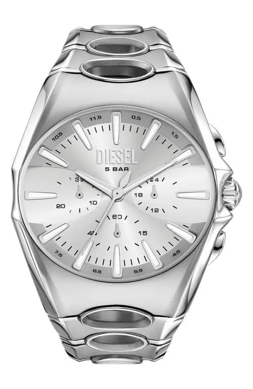 DIESEL® D-curve Chronograph Stainless Steel Watch - Silver