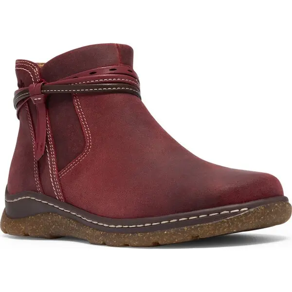Clarks Orlene Roam Leather Bootie - Dark Red