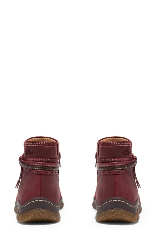 Clarks Orlene Roam Leather Bootie - Dark Red