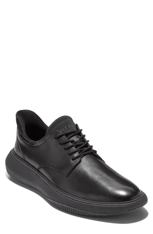 Cole Haan Grand Phaze Leather Plain Toe Quick-on Sneaker - Black/black