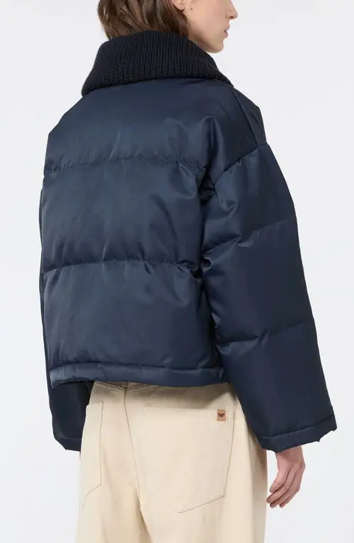 Max Mara Knit Collar Quilted Down Puffer Jacket