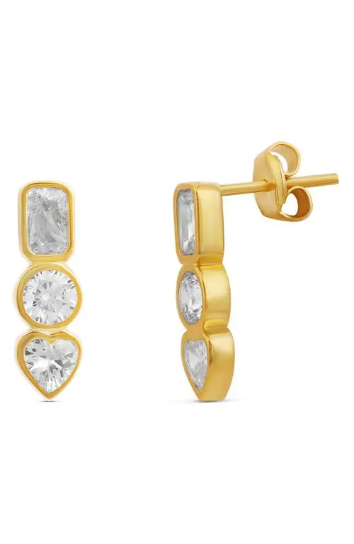 SHYMI Multi-shape Cubic Zirconia Drop Stud Earrings - Gold