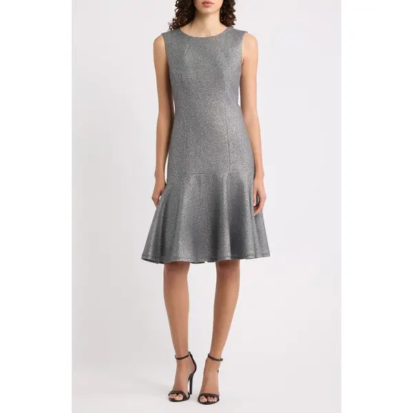 Kobi Halperin Brett Sleeveless Metallic Drop Waist Dress